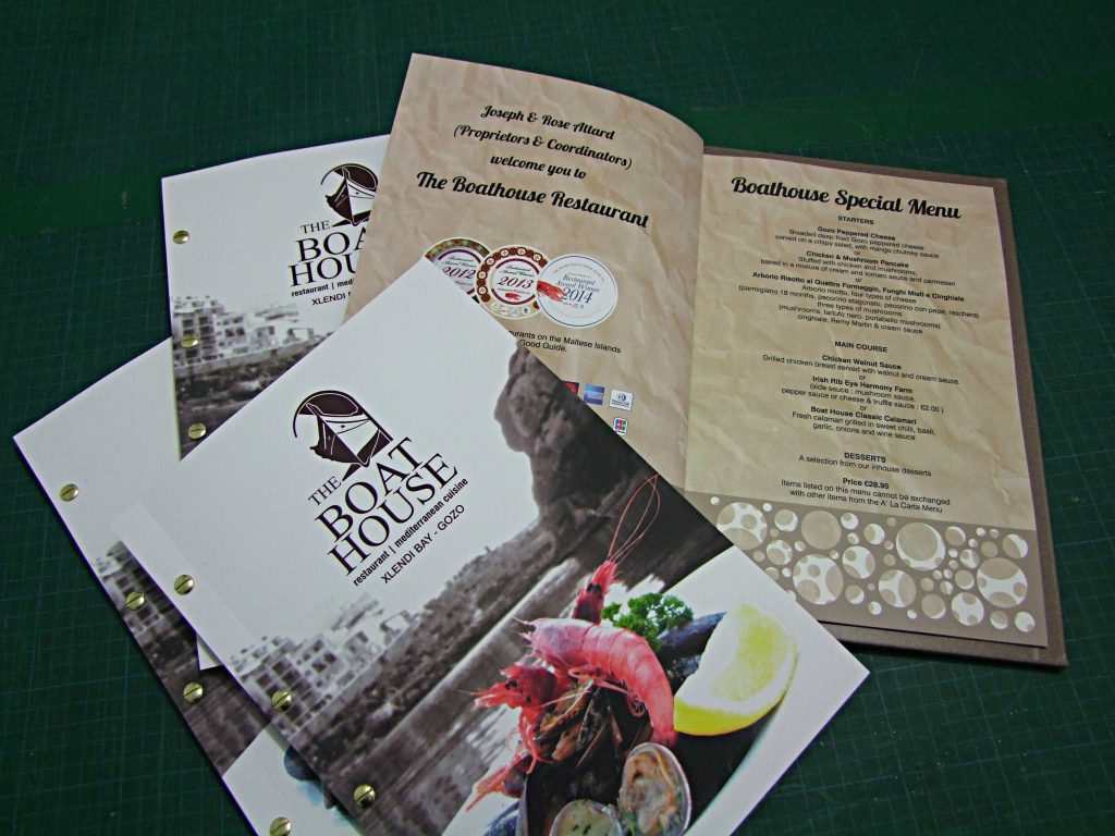 Menus - Gozo Creations Catalogue